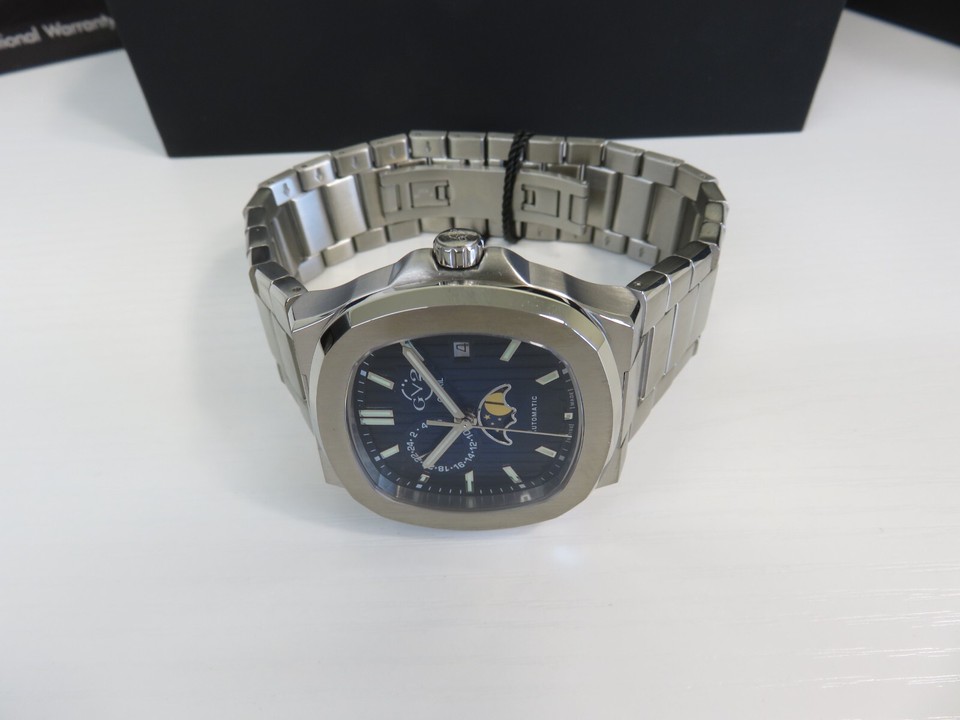 GV2 by Gevril Men's 18401B Potente Moon Phase Swiss Automatic Sellita ...