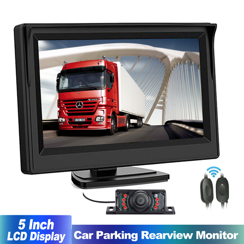 Wireless Reverse Camera Waterproof 5" Car Rear View Parking Monitor For ...