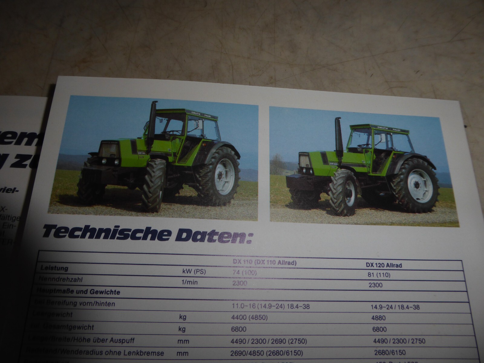 Prospekt Deutz-Fahr Traktoren DX 110 bis DX 160 | eBay