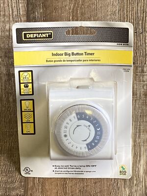 Defiant Indoor Big Button Timers, Plug-In 24 Hr Programmable - 15A 125V ...
