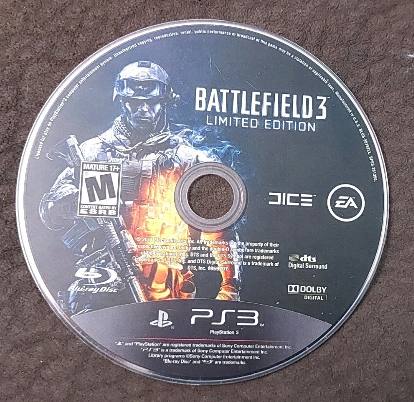 Battlefield 3 Limited Edition Playstation 3 Game Disc Only ~ No ...