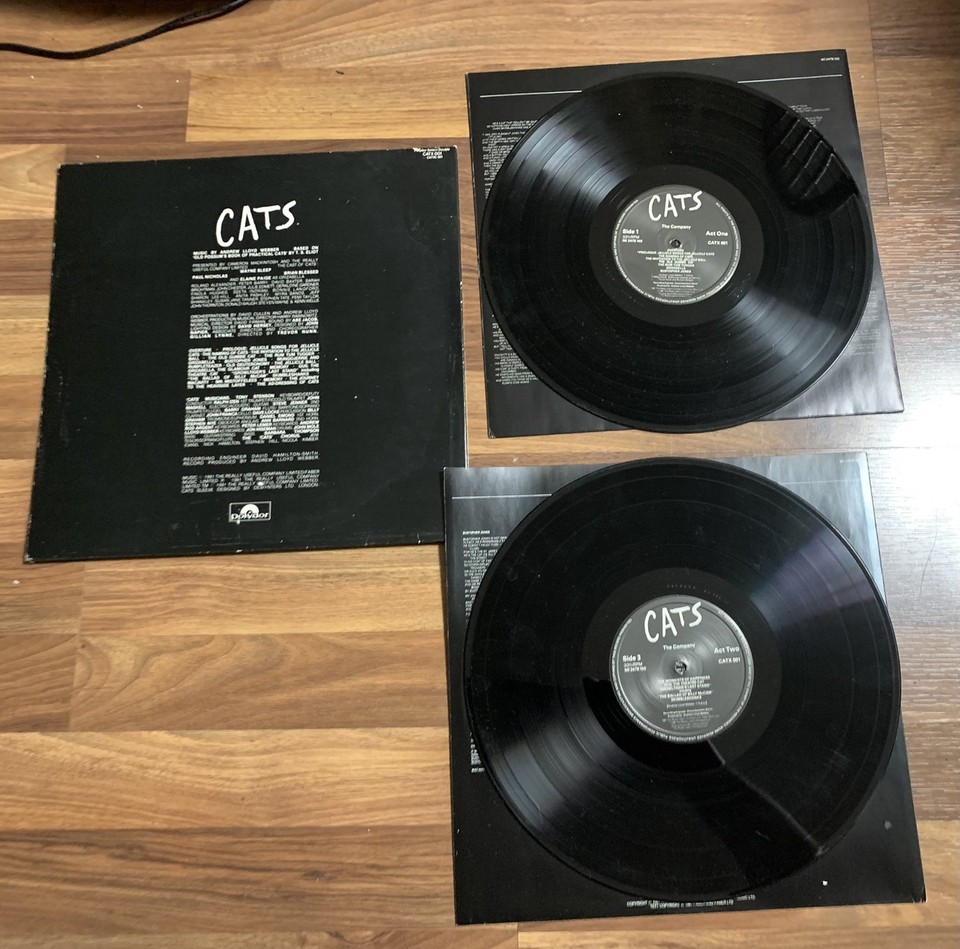 Andrew Lloyd Webber CATS Vinyl 2 Record Album Set - Polydor CATX001 ...