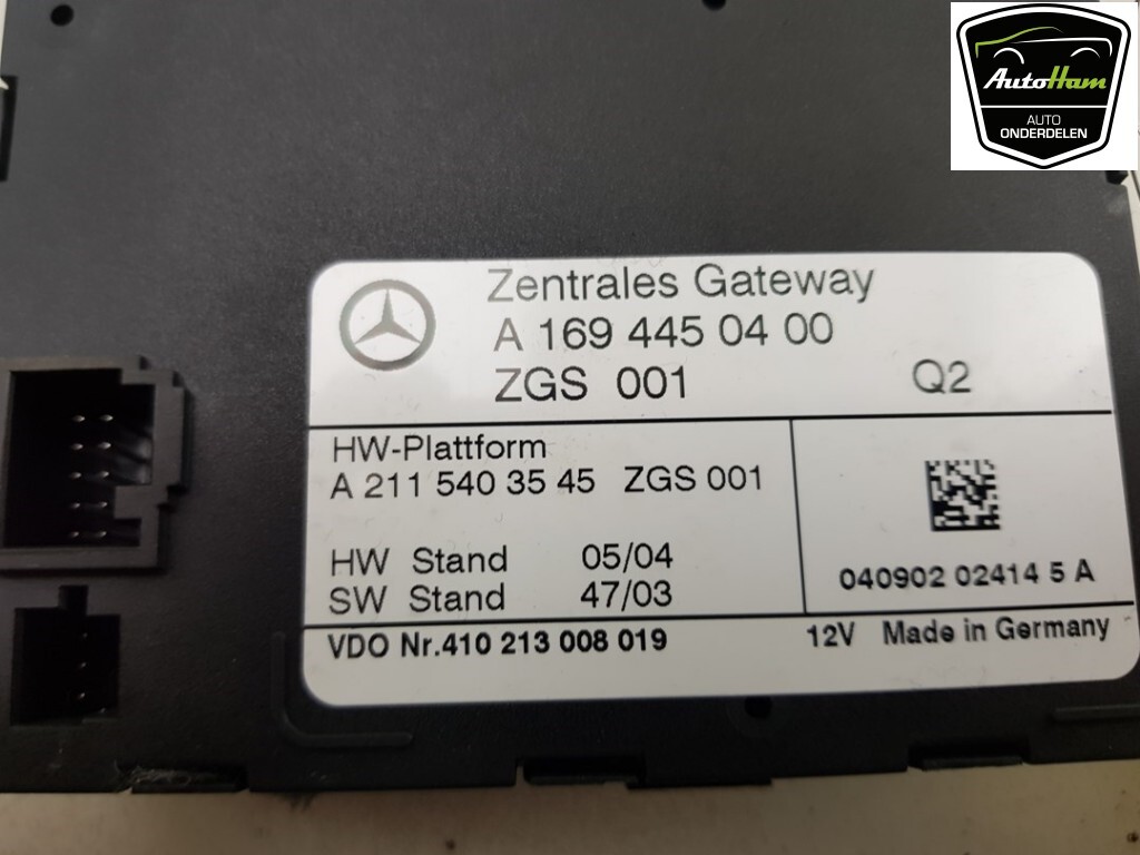 GATEWAY MODULE GATEWAY MODULE Mercedes-Benz A (W169) 2005 A2115403545 ...