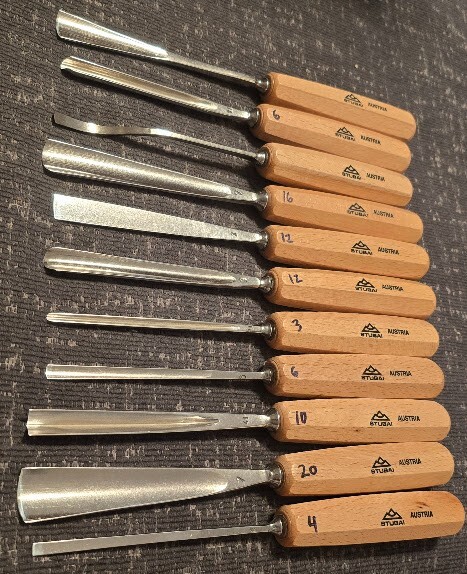 VINTAGE STUBAI AUSTRIA WOOD CARVING CHISEL SET OF 11 WITH CASE | eBay