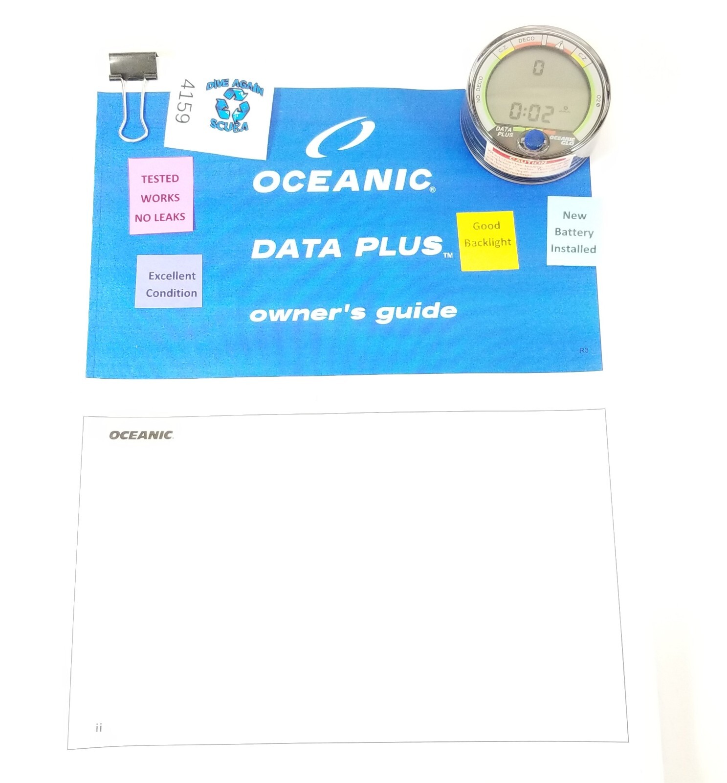 Oceanic Data Plus Air & Nitrox Puck Scuba Dive Computer + Manual NICE ...