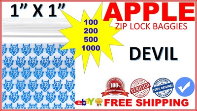 1" x 1" baggies ZIP CLOSE mini bags 1010 PRINTED DESIGN (1010 DEVIL) | eBay