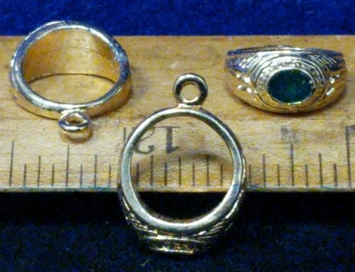 3X Small Cute Class Ring Charm Pendant Gold Tone Class Rings, Jewelry ...