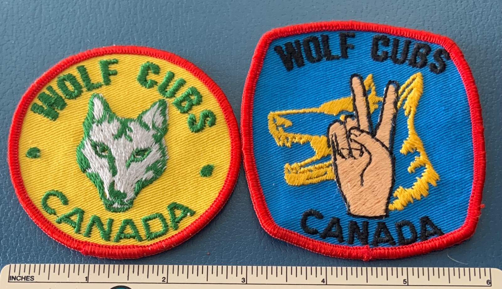 2 BOY SCOUTS OF CANADA Wolf Cubs Uniform Badge PATCHES Camping Scouting ...