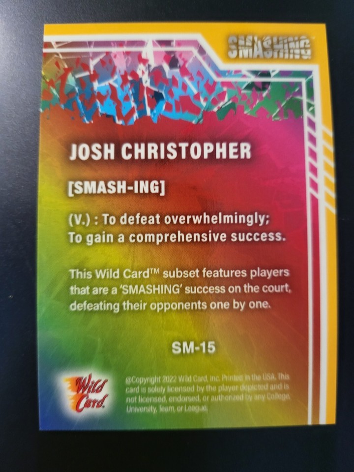 2022 Wild Card Josh Christopher RC /25 SMASHING card #sm-15 | eBay