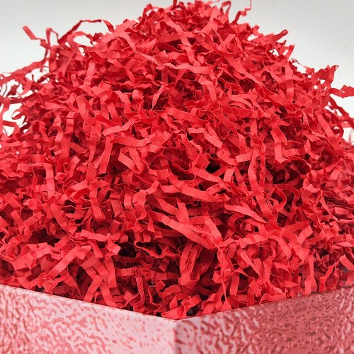 8 OZ Crinkle Cut Paper Shred Red Color Crinkle Paper Gift Basket & Box ...