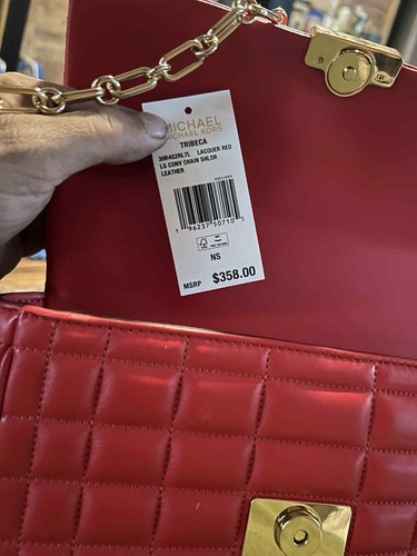 Michael Kors New With Tags Red Purse With Golden Chain | eBay
