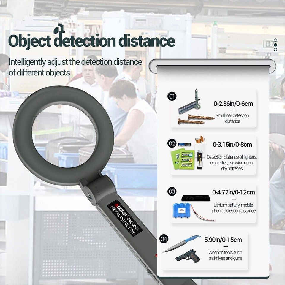 Handheld Metal Detector Airport Security Scanner High Sensitive Testing ...