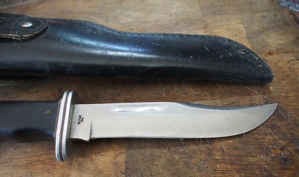 Vintage 2 line inverted Buck USA Knife 119 w/ sheath 1967-72 | eBay