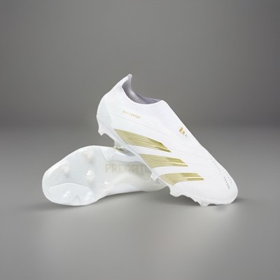 Adidas Men's Predator Elite Laceless FG Soccer Cleats White Gold Size 8 ...