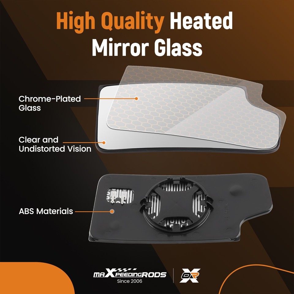 Right Lower Convex Heated Mirror Glass For Chevy Silverado 1500 2500 ...