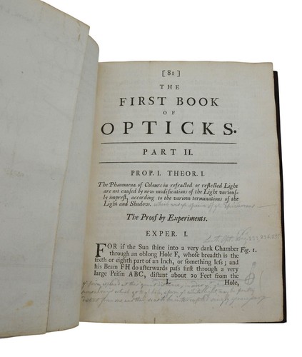Opticks ~ by SIR ISAAC NEWTON ~ First Edition ~ 1st Issue ~ 1704 | eBay