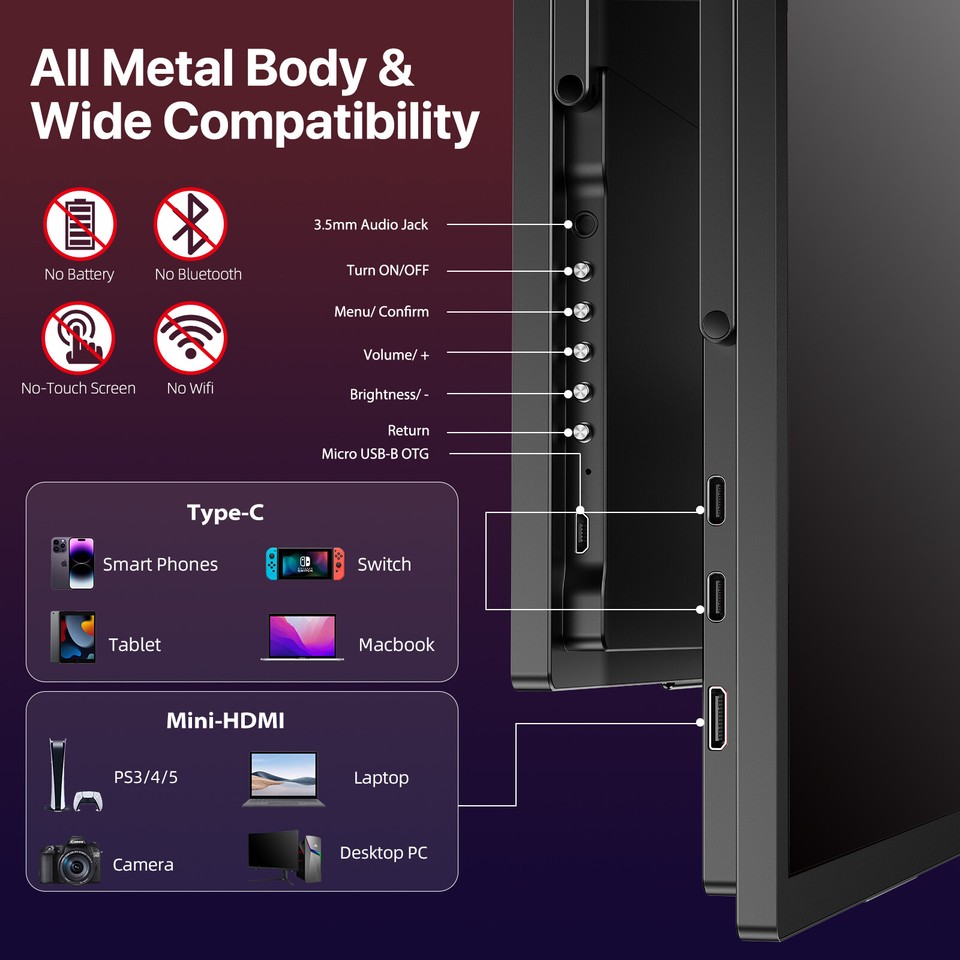 Used | 4K Portable Monitor UPERFECT 18.4" Gaming Monitor 3840x2160 HDMI ...