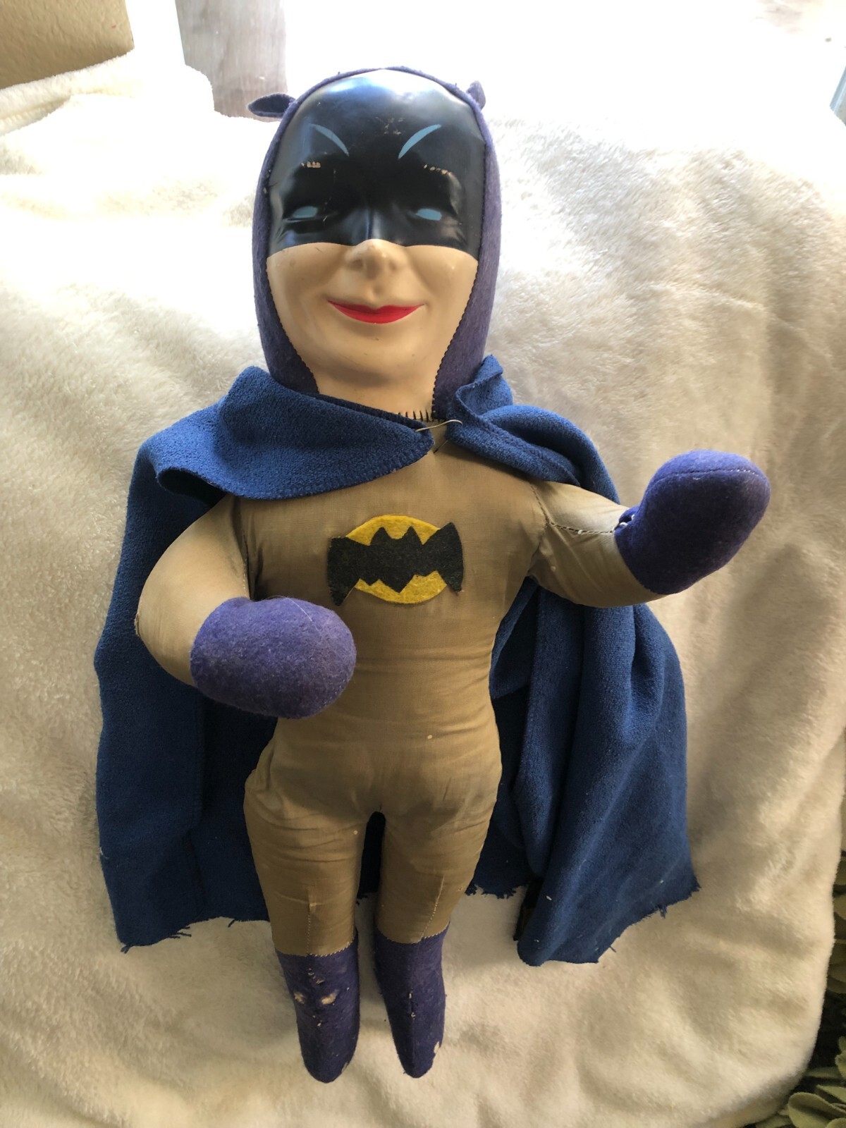1960s BATMAN Batman Plastic Face Plush Doll Vintage RARE version | eBay