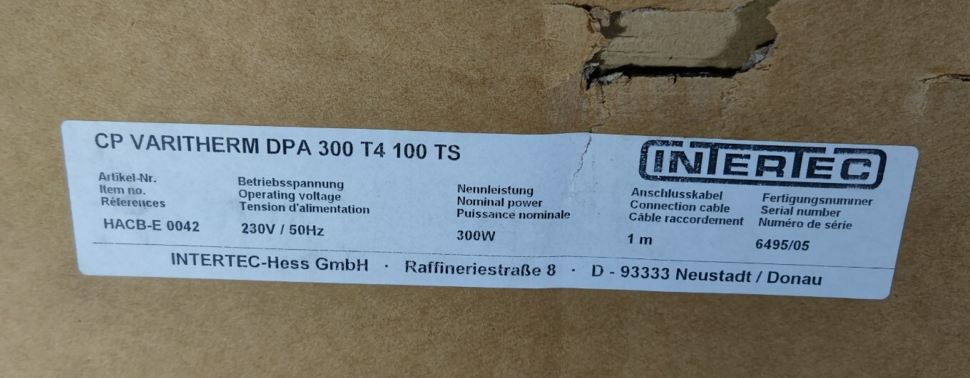 INTERTEC CP VARITHERM DPA 300 T4 100 TS | eBay.de