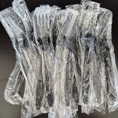 16 Individually Wrapped Plastic Forks - Black | eBay