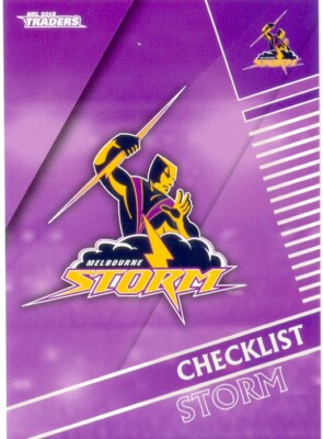 2018 NRL Traders Common card 061 Checklist Club Logo - Melbourne Storm ...