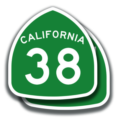 CALIFORNIA STATE ROUTE 38 STICKER 2 Decals Road Sign Bogo Highway Car ...