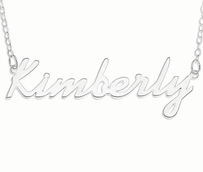 Kimberly Name Plate Necklace Sterling Silver Women Pendent Personalized ...
