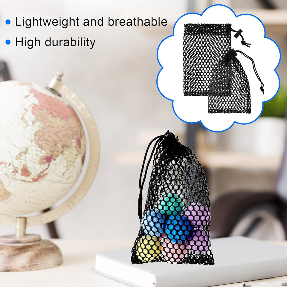 10 Pack Small Mesh Bags 5.9 x 3.7 Inch Black Mesh Drawstring Bag Mini Nylon Net | eBay