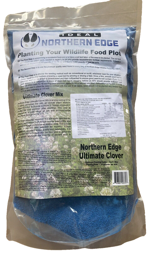 Ideal Northern Edge Ultimate Clover Food Plot Seed 10lbs 00370 | eBay