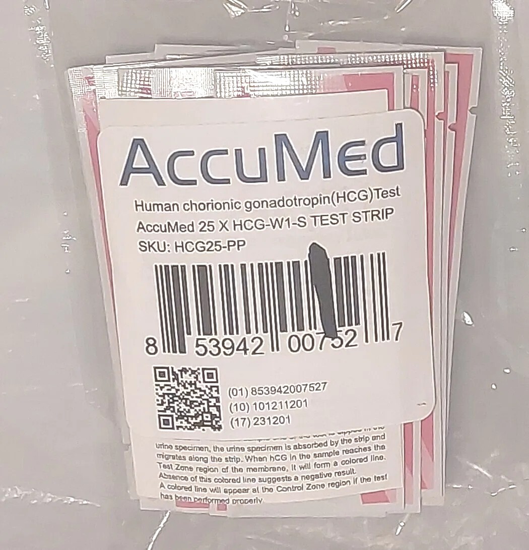 Accumed Pregnancy Test 25 HCG Test Strips Over 99% Accurate New ...