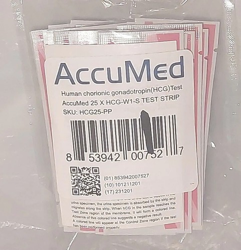 Accumed Pregnancy Test 25 HCG Test Strips Over 99% Accurate New ...