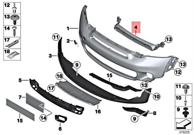 Genuine MINI Cooper JCW R60 R61 Cooper S ALL4 Reinforcement Bumper ...