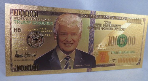 WHOLESALE LOT OF 10 GOLD 24K DONALD TRUMP BANKNOTES MONEY COA 45TH USA ...