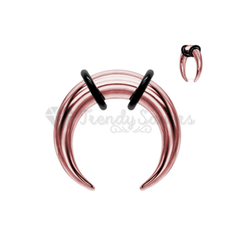 1x Rose Gold Surgical Steel C Shaped Ox Horn Septum Ring Nose Ear ...