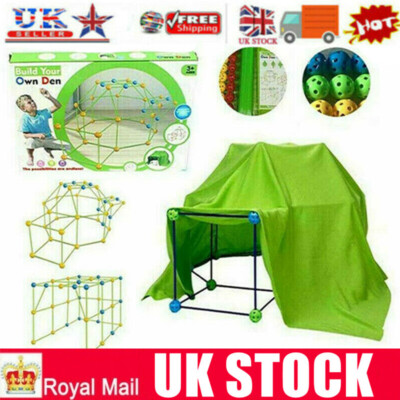 174Pcs Build Your Own Den Set Kit Children DIY Tent DIY.Play House Kids ...