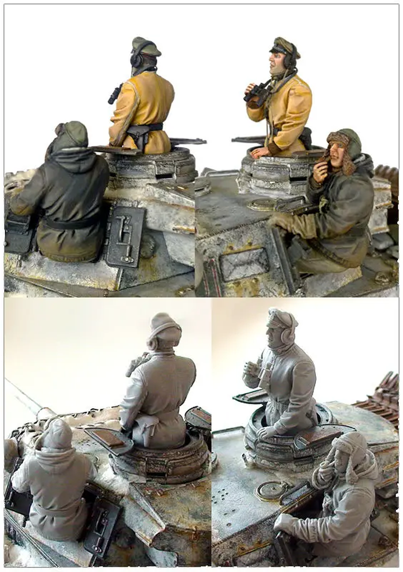 1:35 Scale Resin Model Figures Kit WW2 German Tankman Bakers Adults ...
