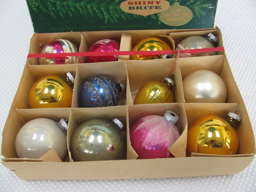 Vintage Large Shiny Brite Christmas Ornaments Made in USA Lot of 12 | eBay