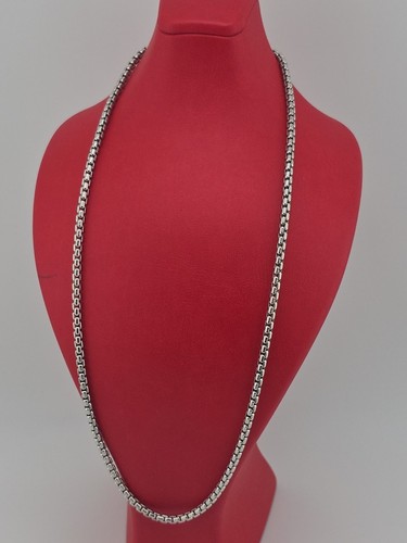 New Sterling Silver 925 Box Chain Rhodium Plated Anti Tarnish Chain 20 ...