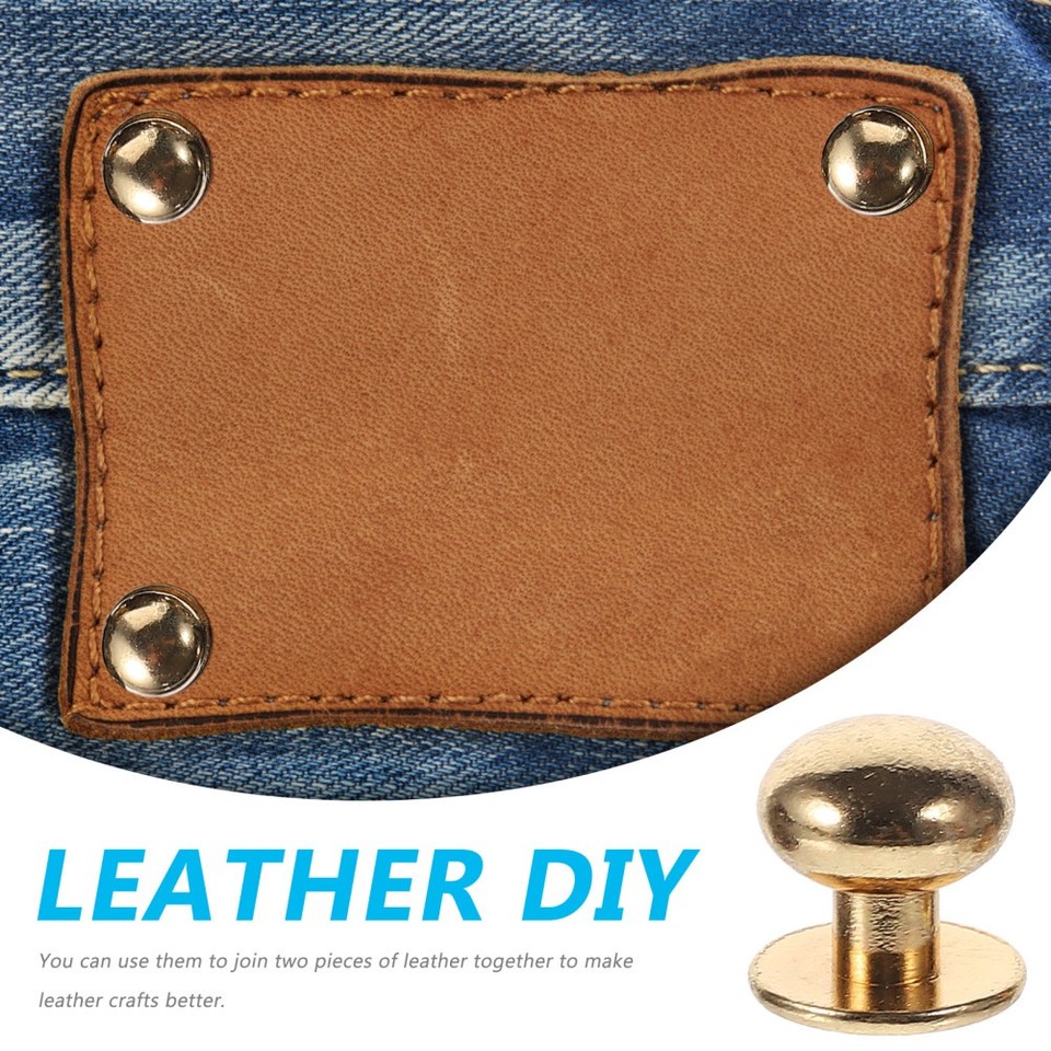 120 Sets Brass Rivet Studs with Ring Rotate Rivet Studs Handicraft ...