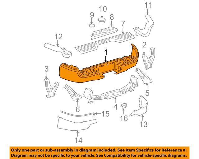 52151-04907 Toyota Bar Rear Bumper 5215104907 Genuine OEM Part for sale ...