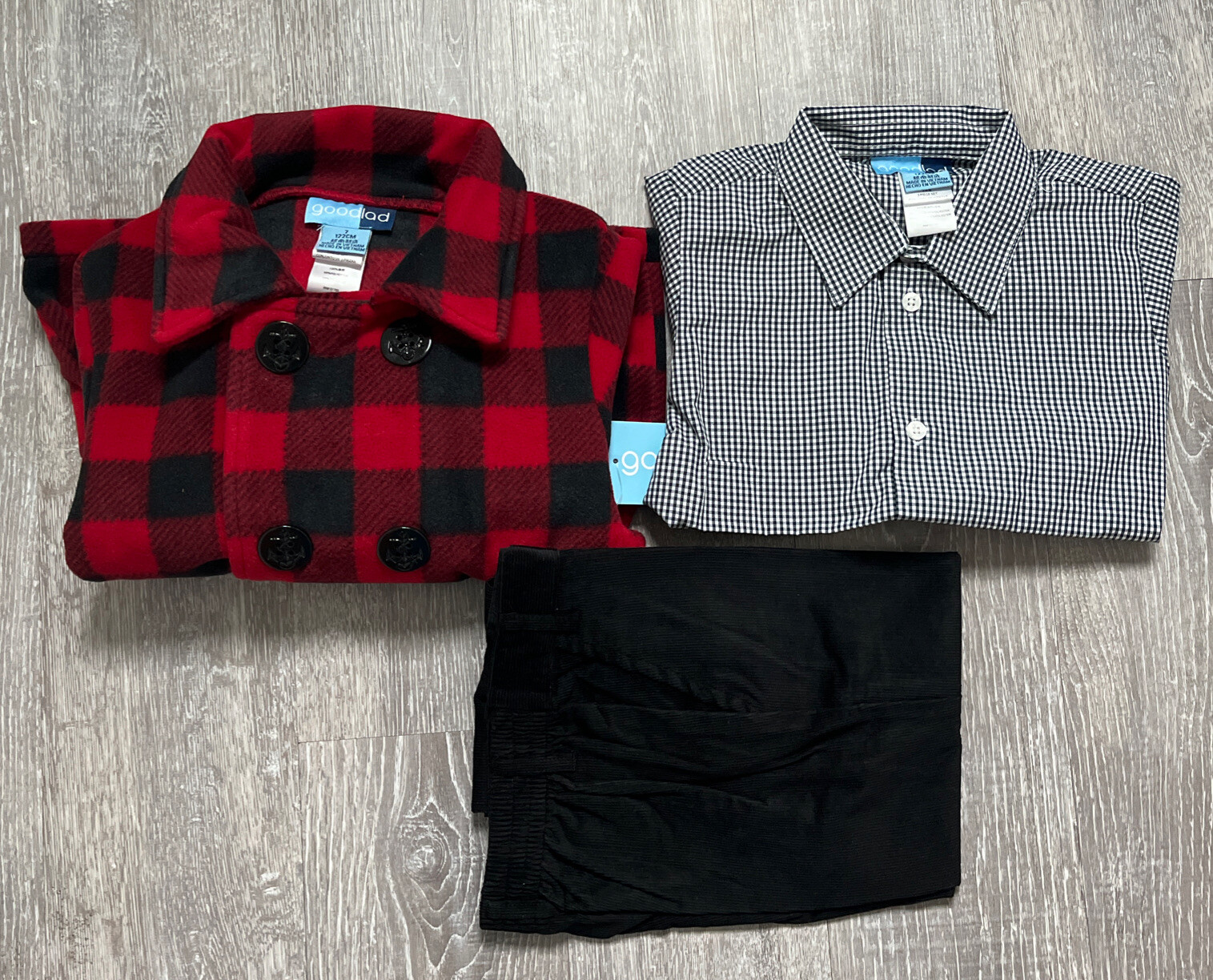 Good Lad Apparel Boys 3 pieces set Pants Shirt Flannel Checkers Coat ...