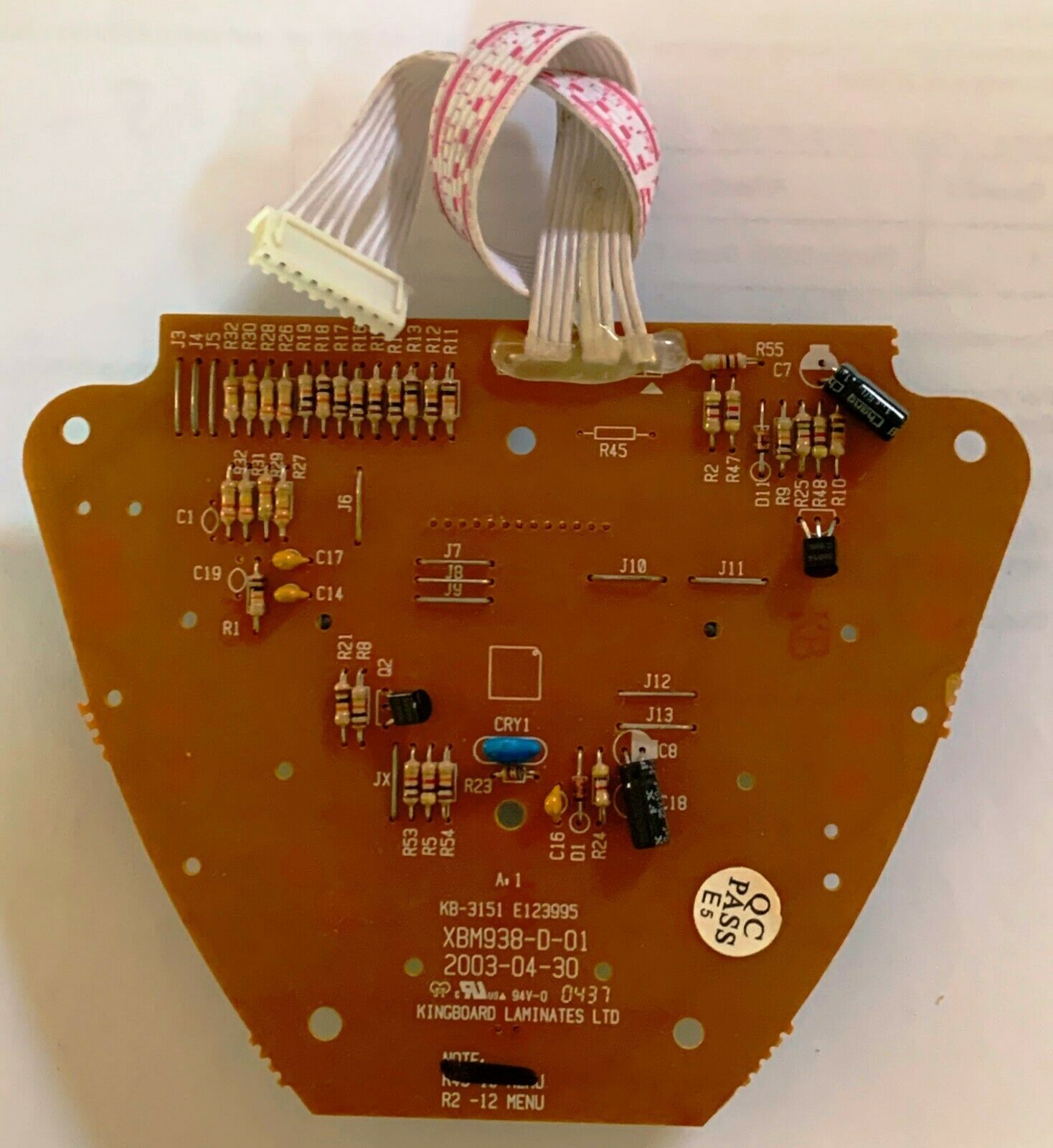 DISPLAY XBM938 -D-01 2003-04-30 94V0 R2-12 KB3151 E123995 MACCHINA PANE ...