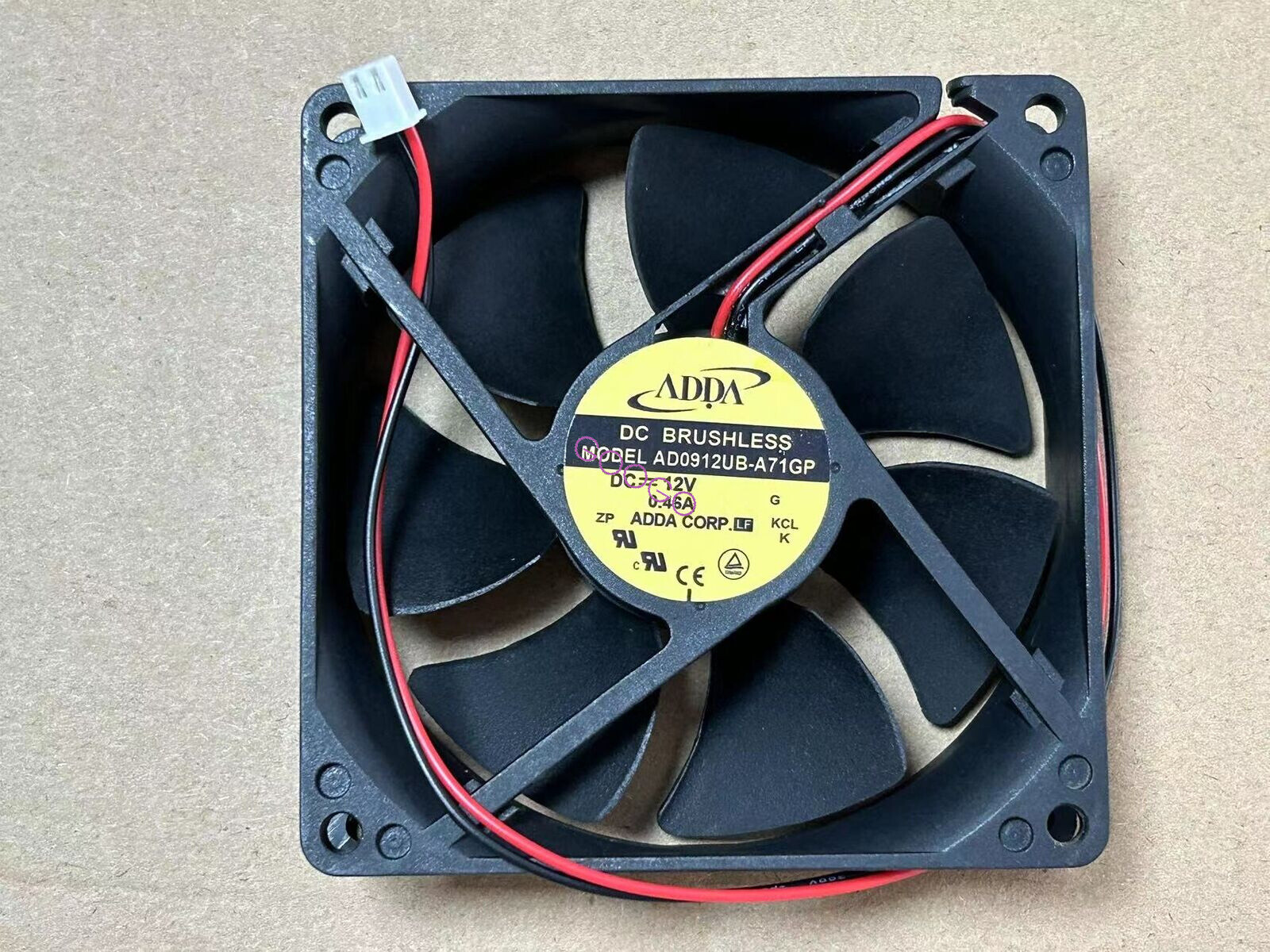 ADDA AD0912UB-A71GP DC 12V 0.46A 9025 9225 9CM 2 pin cooling fan ...