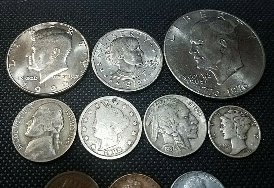 Coin Lot Starter Set 10 Coins Silver, IKE, JFK, Old Cents, Mercury ...