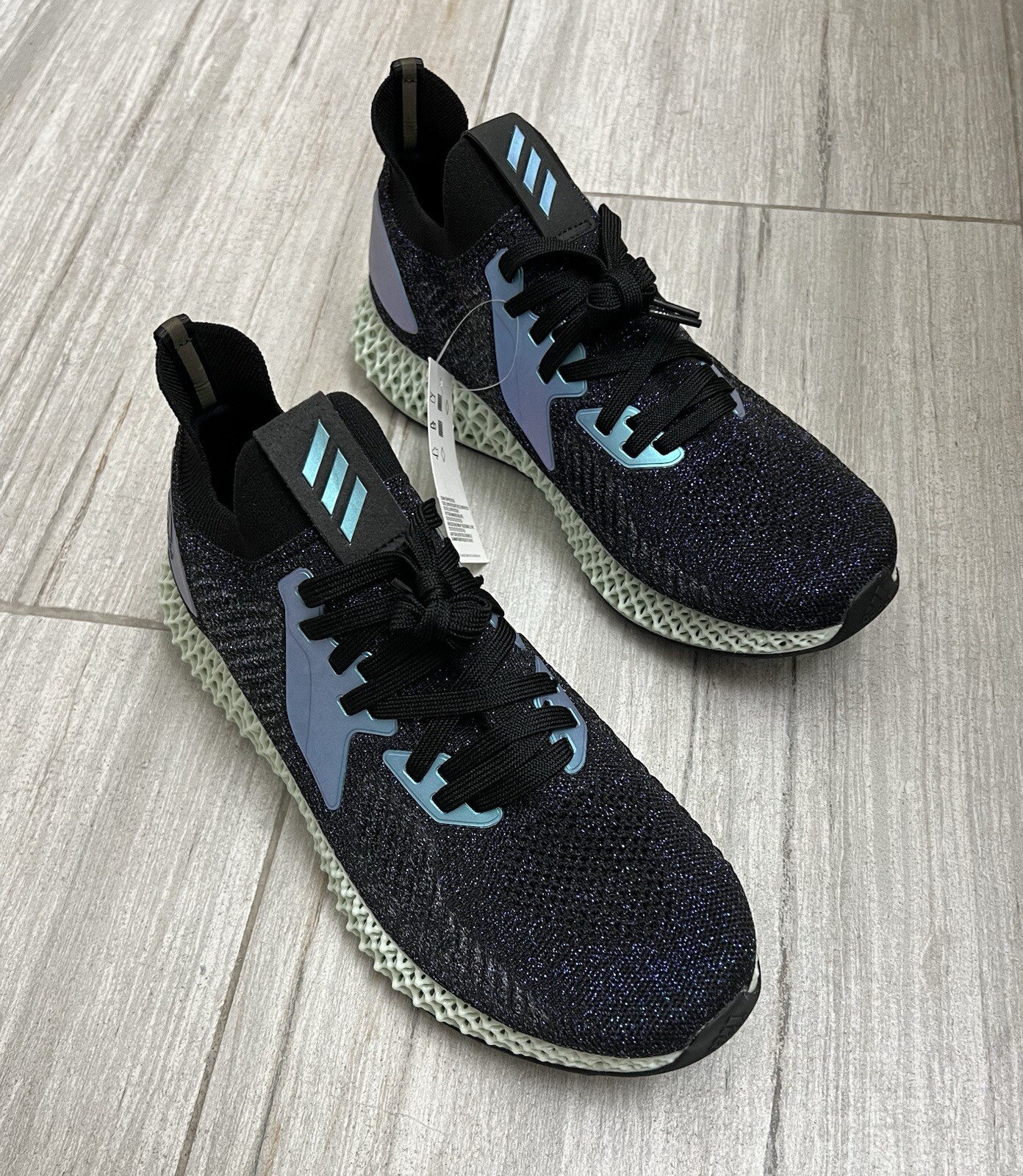 Adidas Alphaedge 4D Core Gravity Sneakers Black Blue FV6106 Men’s Size ...