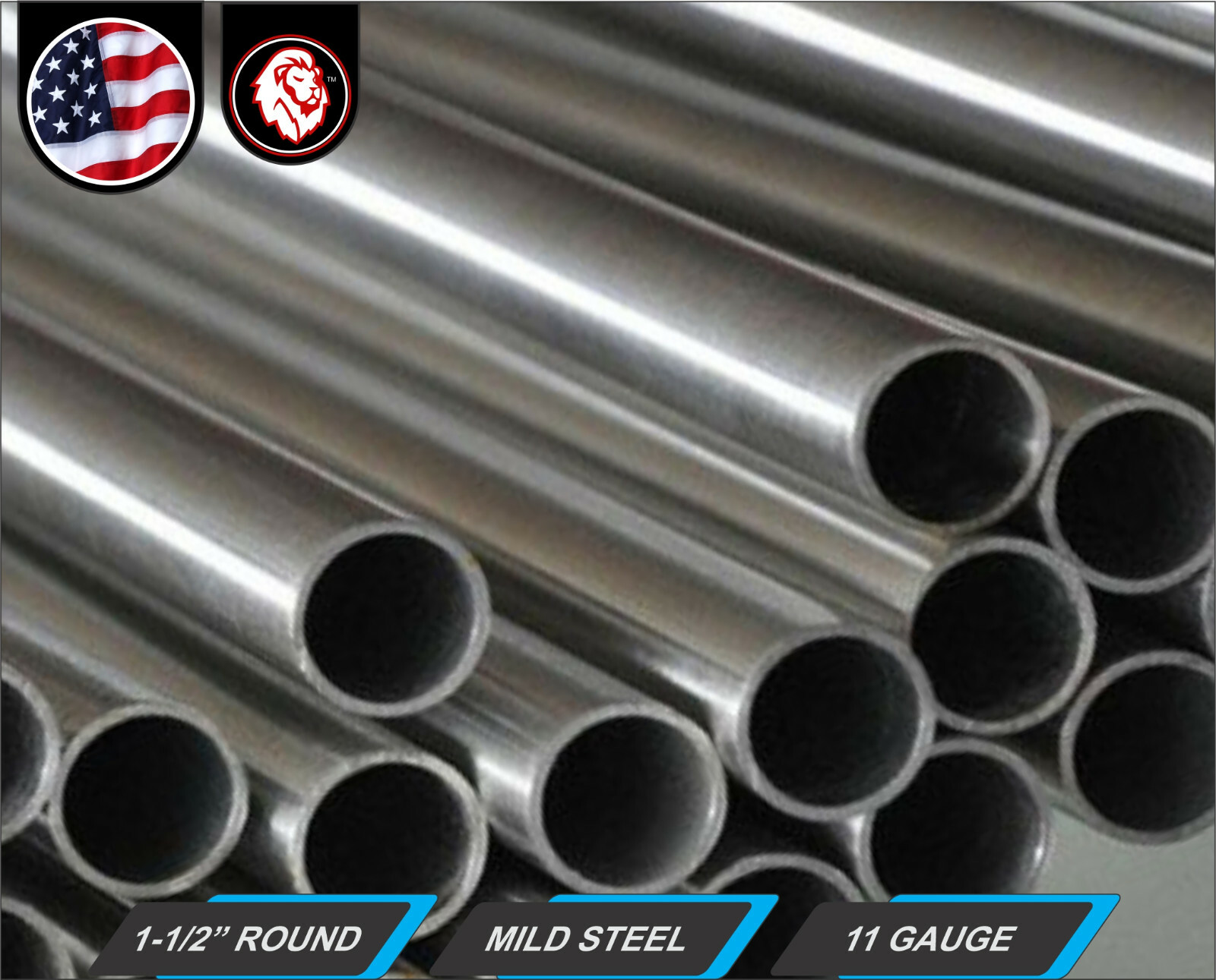 (X2) 1-1/2" Round Metal Tube - Mild Steel - 11 gauge - ERW - 72" Long ...