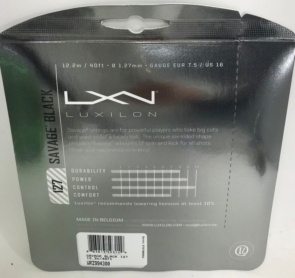 Luxilon - WRZ994300 - Savage Tennis String 127 - US Gague 16 - 40 ft ...