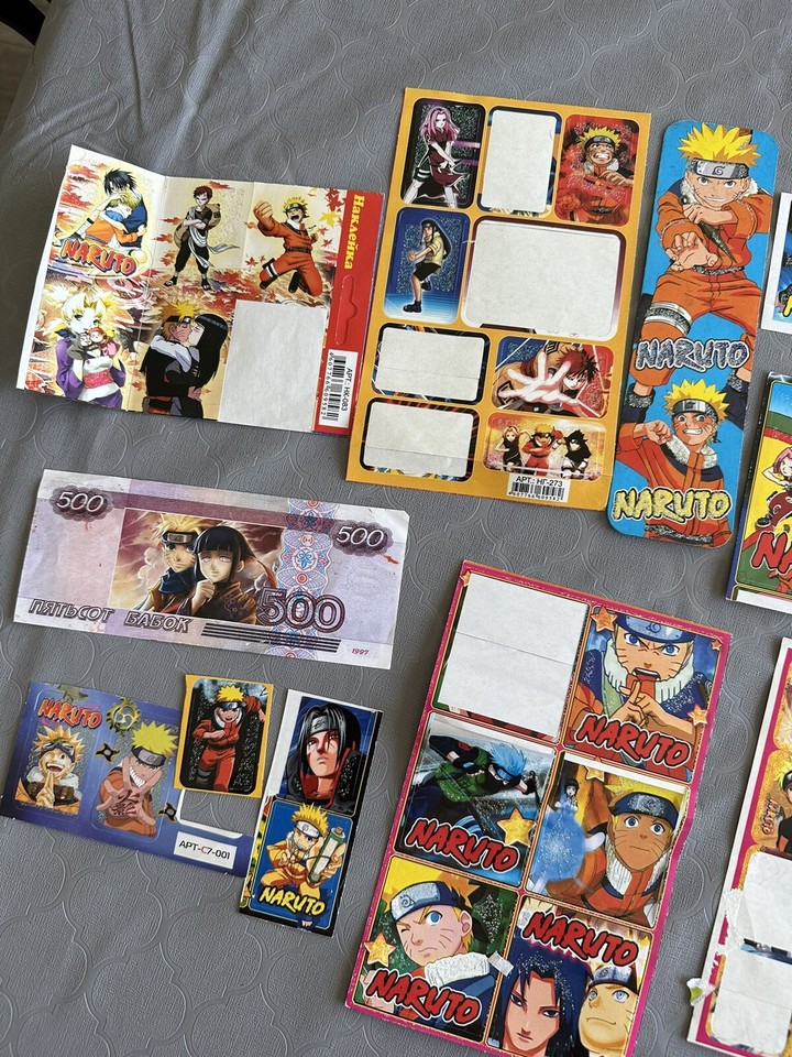 RARE Russian Naruto Stickers Money Bill Bookmark Sasuke Sakura Anime | eBay