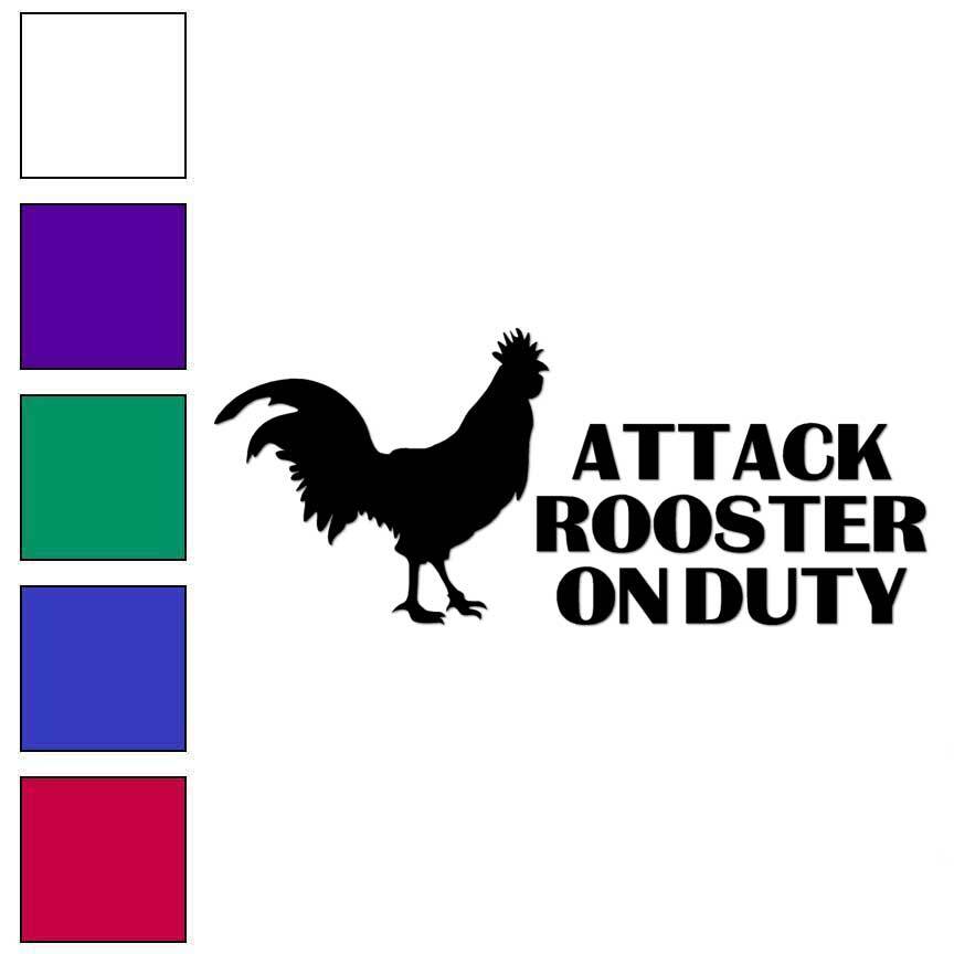 Attack Rooster On Duty, Vinyl Decal Sticker, Multiple Colors & Sizes ...