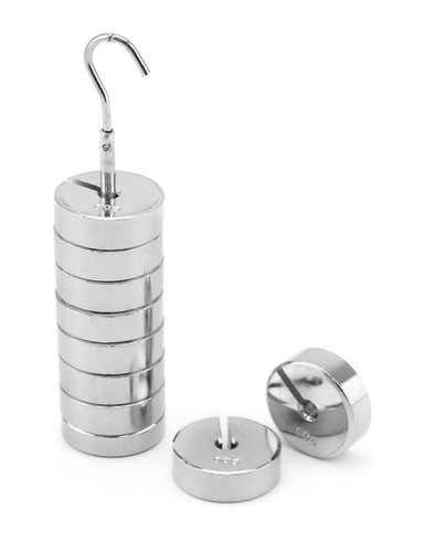 QWORK Slotted Weight Set, 9 Weights Slotted Mass Set with Hangers 50g ...